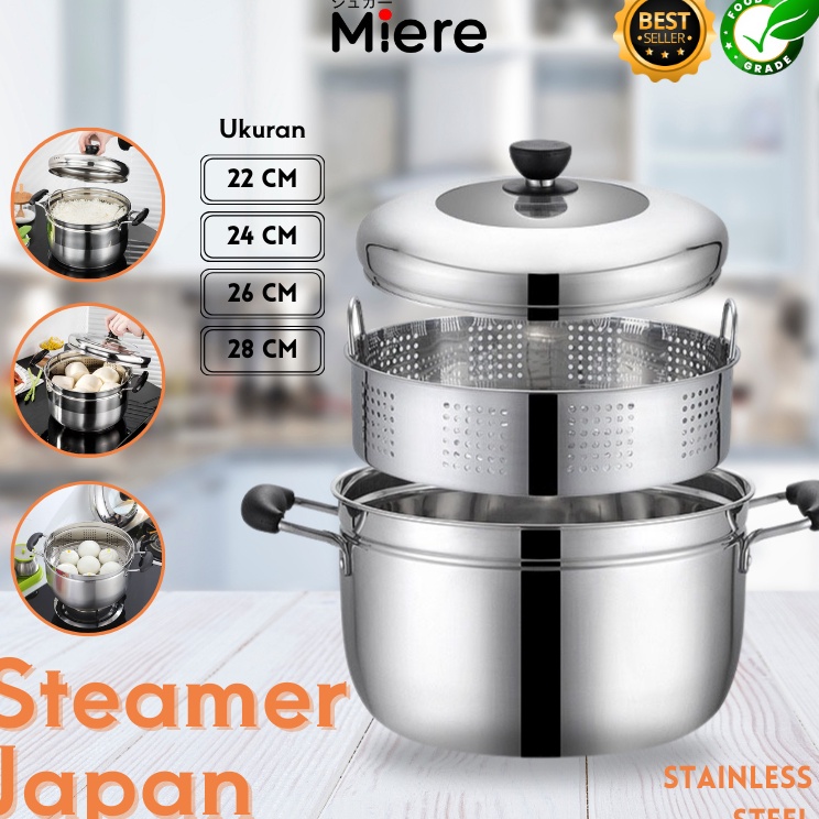 Jual Panci kukusan tutup kaca ukuran besar Panci Kukus 2 n Panci Kukus ...