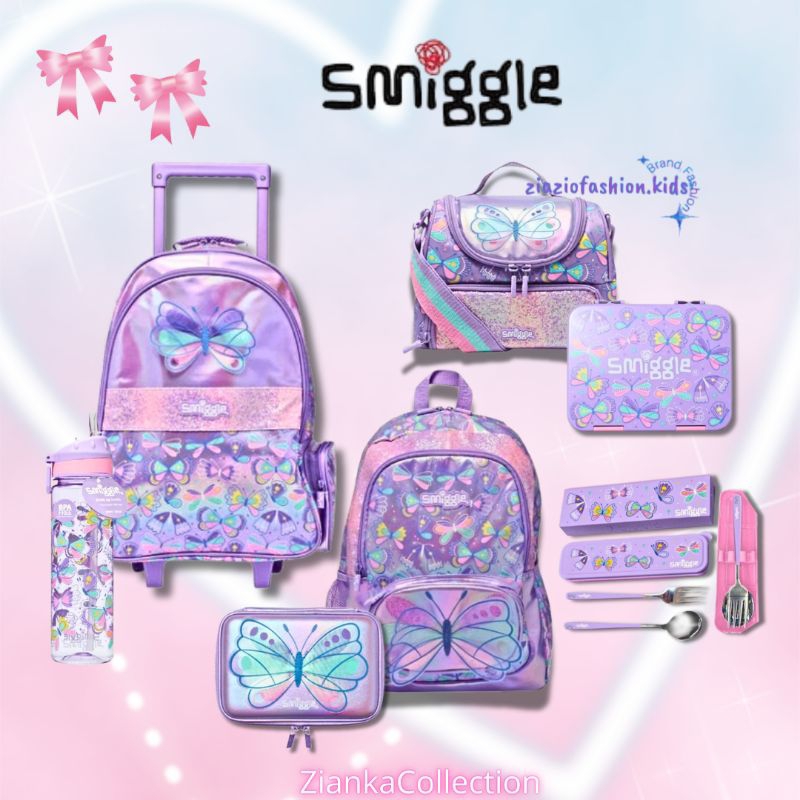 Jual SMIGGLE SET BACKPACK LARGE TAS SMIGGLE KUPU-KUPU FLUTTER | Shopee ...