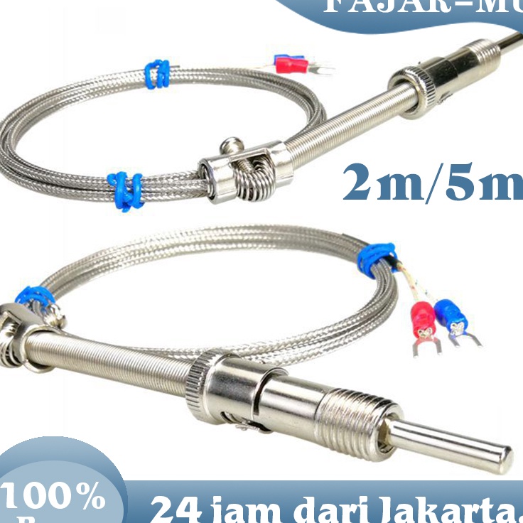 Jual 25m Thermocouple Termokopel Sensor Type K M6 Thread Stainless ...