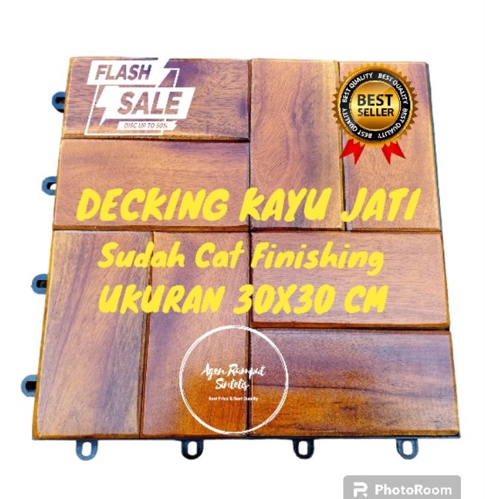 Jual Decking Tile Lantai Kayu Jati Motif ZZAG Ukuran 3X3 Cm Deck Tile ...