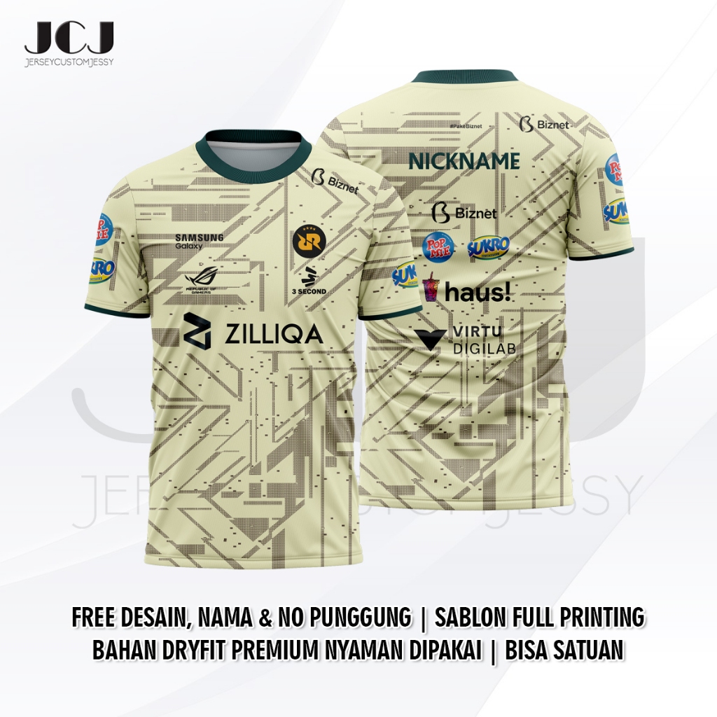 Jual Jersey Desain Terbaru GAMING RRQ- Jersey Custom Free Nama dan ...
