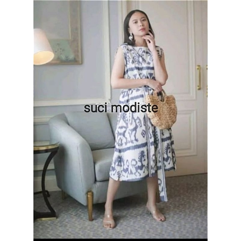 Jual Dress Tenun Singlet motif sumbawa Dress Tanpa Lengan Dress Tenun ...