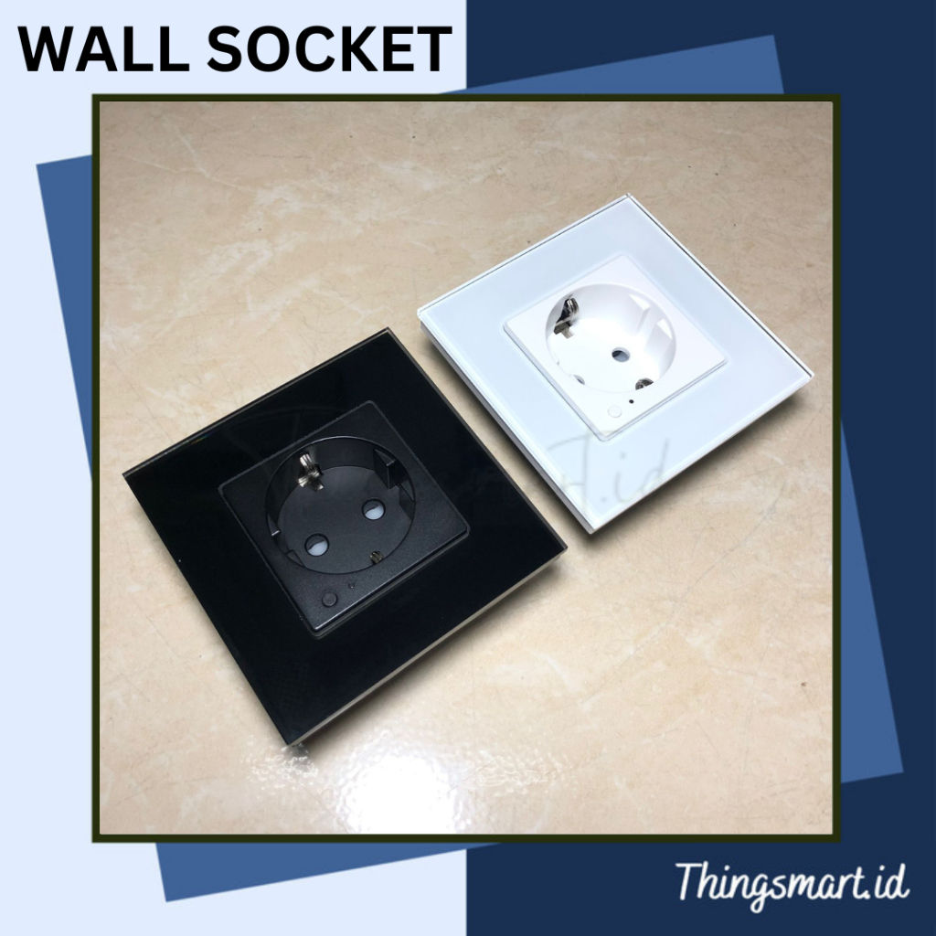 Jual TUYA Smart Wall Socket Eu Colokan Saklar Black White Wifi Wireless ...