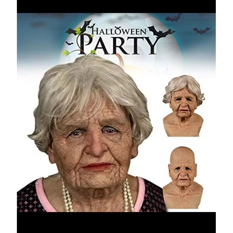Jual Topeng Nenek Nenek Grandmother Mask Latex Drama Halloween | Shopee ...