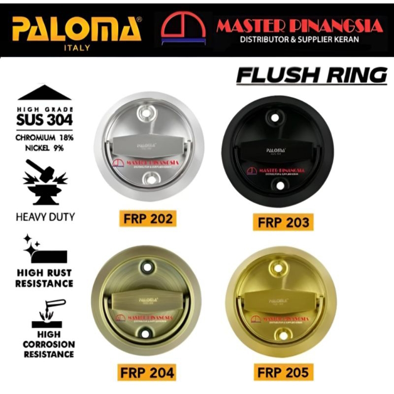 Jual PALOMA Flush Ring Gagang Pintu Shaft Door Stainless SUS 304 FRP ...