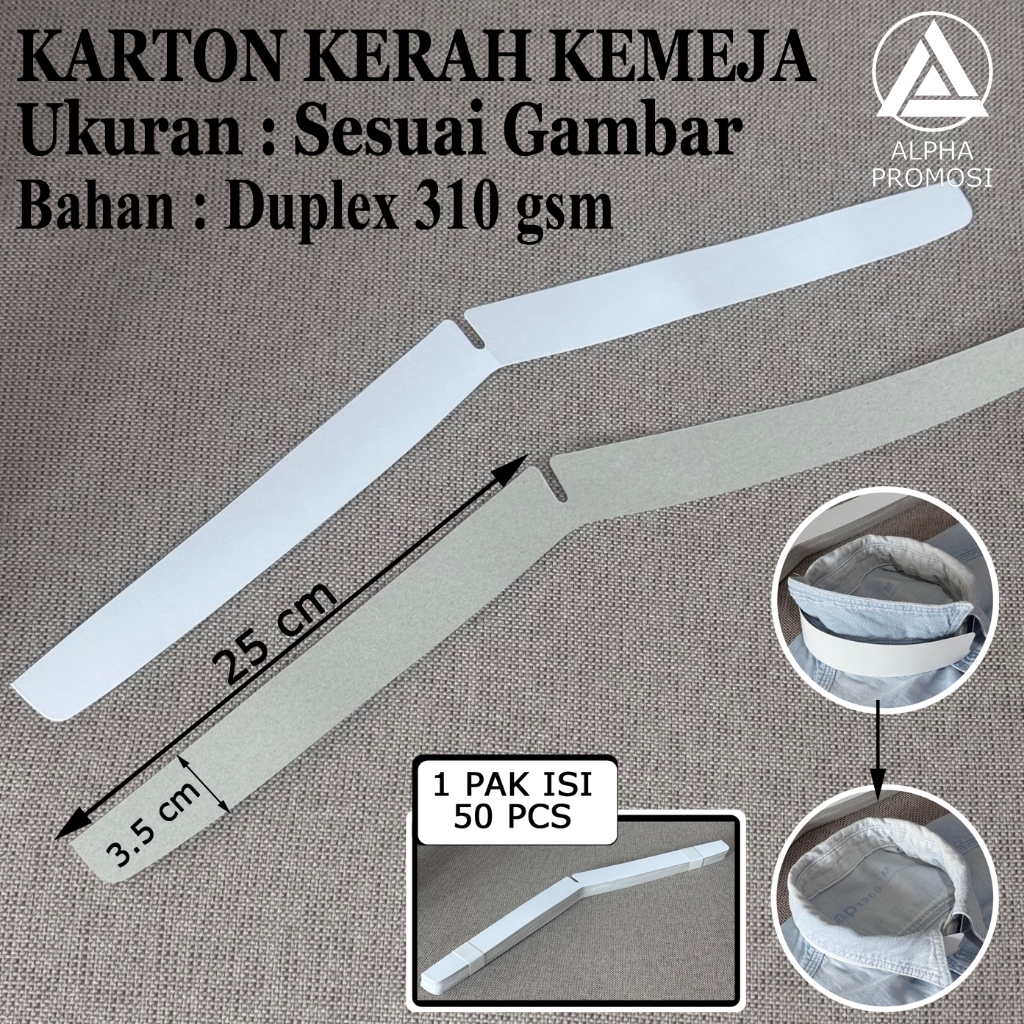 Jual [ ISI 50 Pcs ] Karton Tulangan Kerah Kemeja Karton Laundry | Duplex 310 | Karton Tebal ...