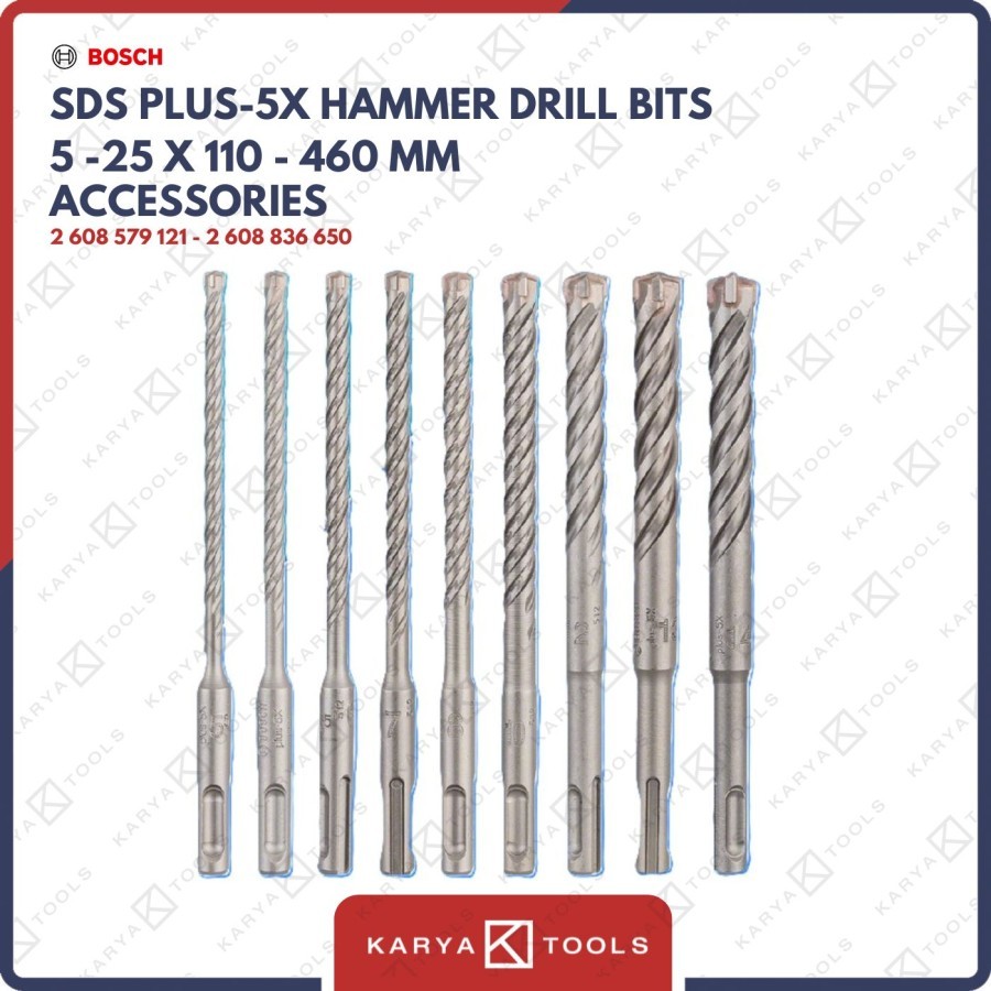 Jual Bosch SDS Plus-5X Hammer Drill Bits / Mata Bor Beton 5 - 25 X 110 - 460 MM (771 - 650 ...