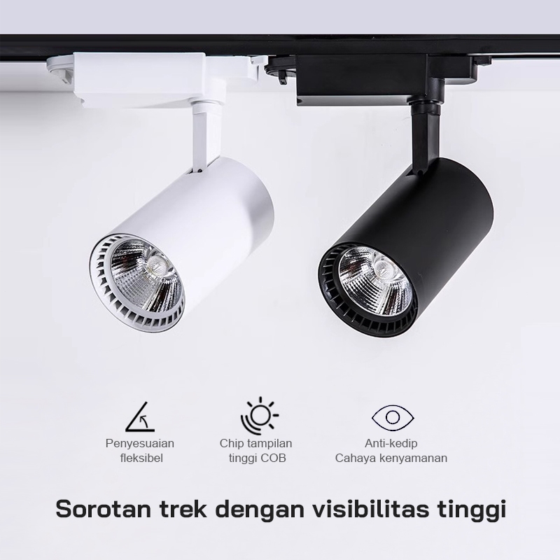 Jual LAMPU RELL TRACK LED SOROT LAMPU SOROT TRACKLIGHT REL SPOTLIGHT 10W/ 20W / 30W | Shopee ...