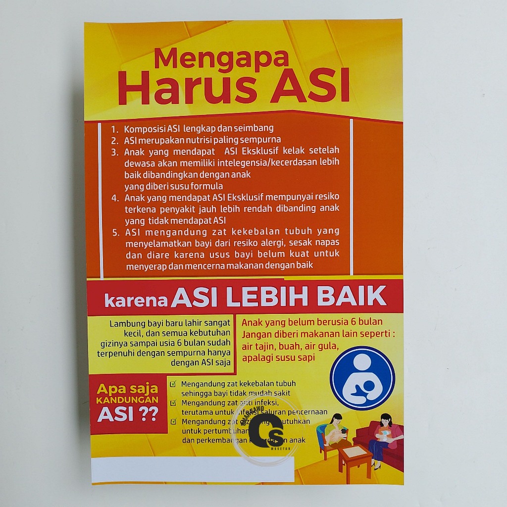 Jual Poster Mengapa Harus Asi - Poster Apa Saja Kandungan Asi - Poser ...