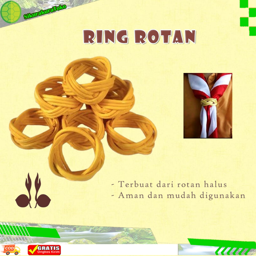 Jual (SKR) Ring Pramuka Rotan Cincin Hasduk Kacu Pramuka Rotan Pernis ...