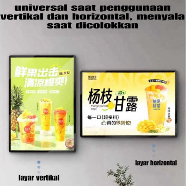 Jual 60x90 LED SLIM LIGHT BOX | LED DISPLAY MENU | LED CAFE MENU BOARD ...