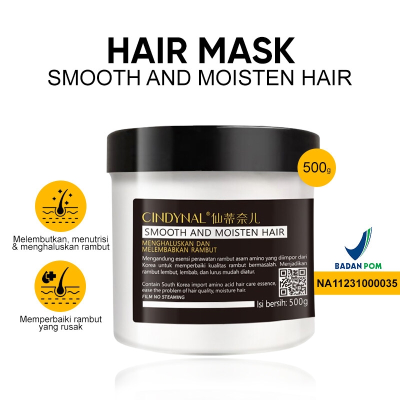 Jual BPOM CINDYNAL Hair Mask Pelurus Rambut SMOOTH AND MOISTEN HAIR ...