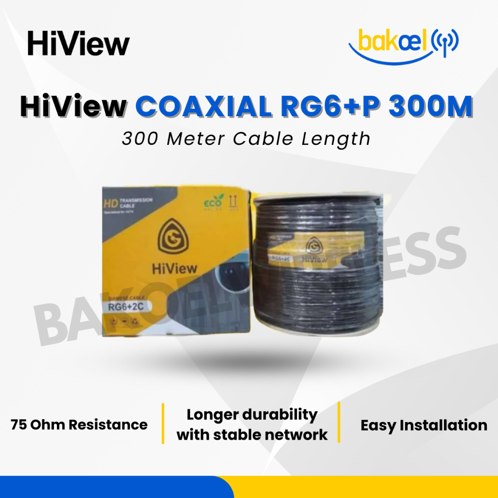 Jual Hiview Kabel Coaxial RG6+P 300 Meter / Roll | Shopee Indonesia