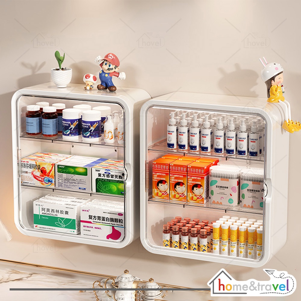 Jual HOVELSHOP Kotak P3K Rak Obat Dinding Tempel Tempat Penyimpanan First Aid Medicine Box ...
