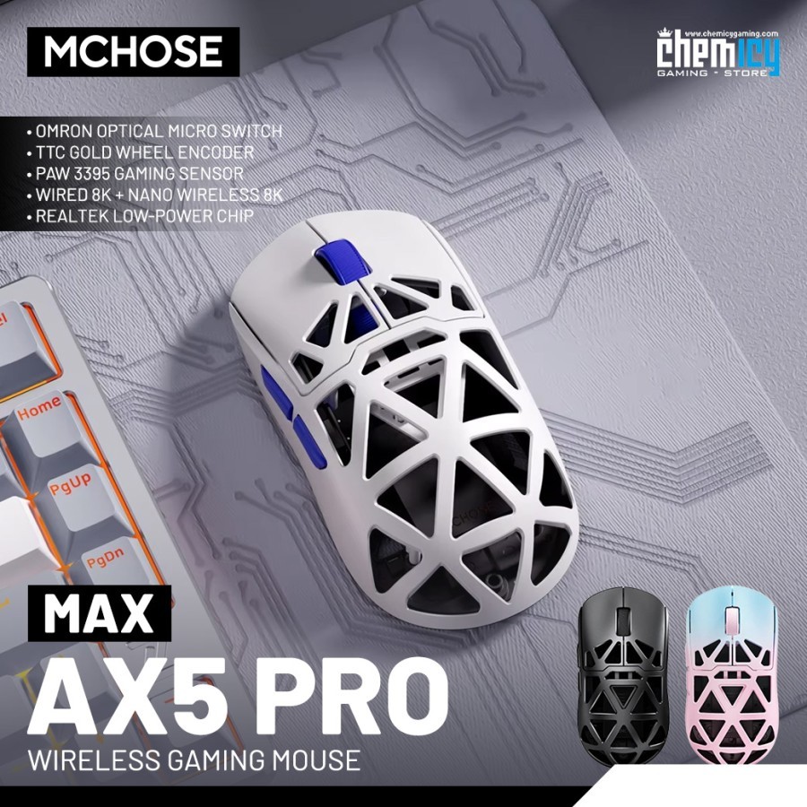 Jual MCHOSE AX5 Pro Max Magnesium Alloy Ultra-lighweight Wireless Gaming Mouse | Shopee Indonesia