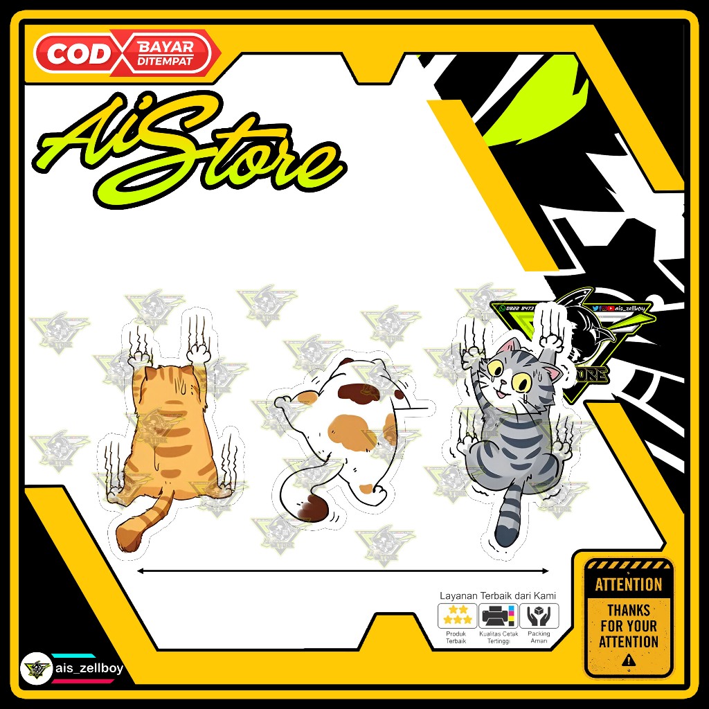 Jual Stiker Cute Cat Cartoon | Shopee Indonesia
