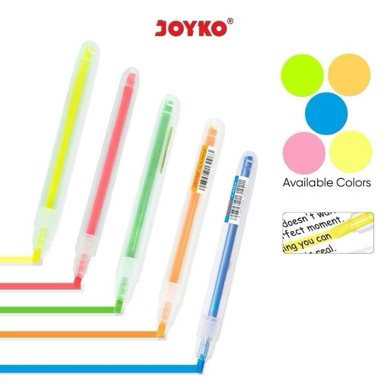 Jual Stabilo / highlighter JOYKO harga PERLUSIN 12pc ada 4 warna cuma ...