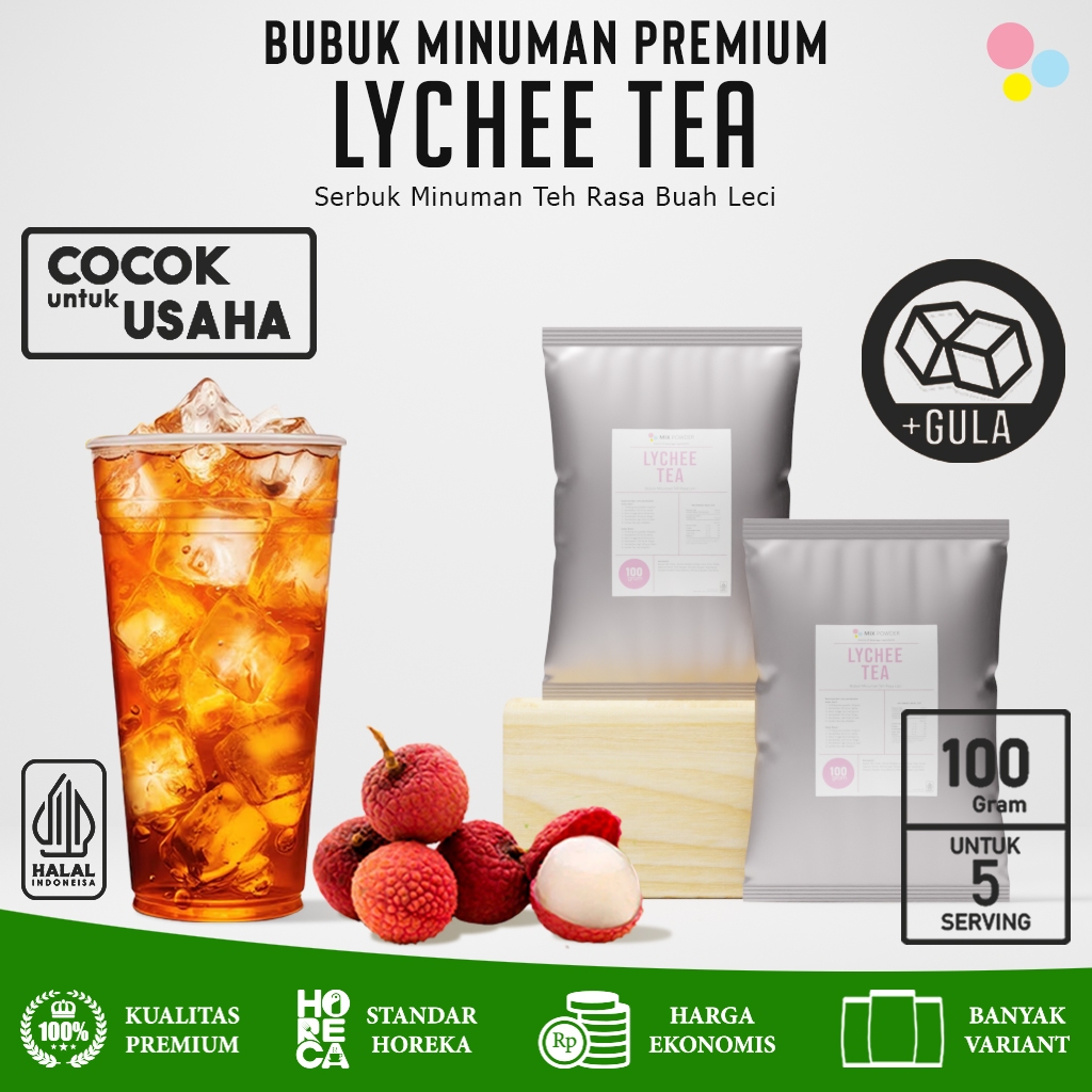 Jual Bubuk Minuman Rasa Lychee Tea Powder 100 Gram Minuman Bubuk Teh ...