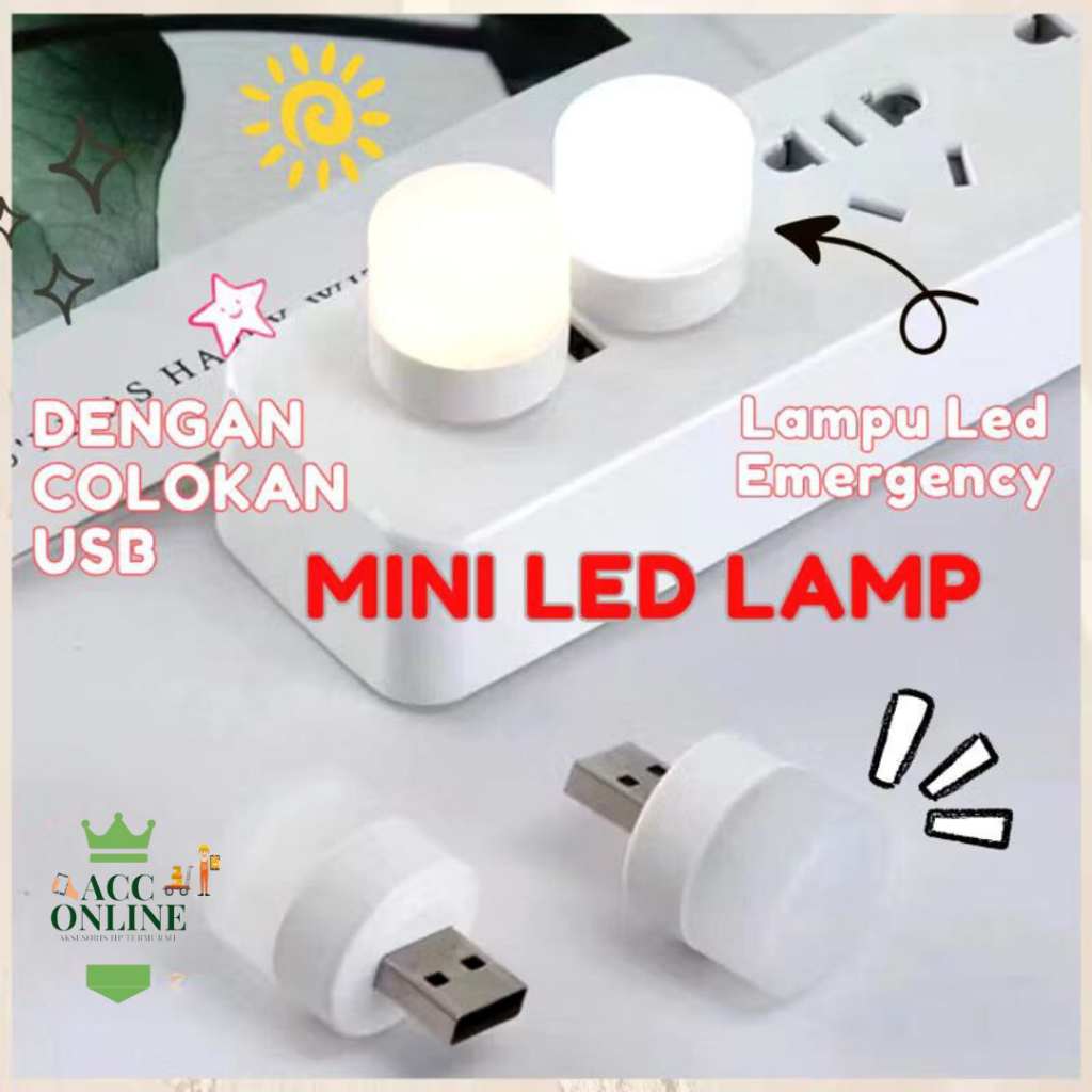 Jual LAMPU LED USB MINI LAMPU BACA TIDUR PORTABLE BULAT KECIL COLOKAN USB | Shopee Indonesia