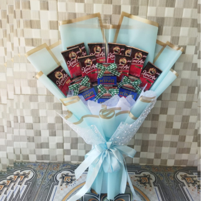 Jual Buket Kopi kado ulang tahun cowok pacar suami warna biru free ...