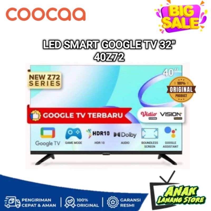Jual COOCAA SMART GOOGLE TV 40 INCH 40Z72 SMART DIGITAL GOOGLE TV ...