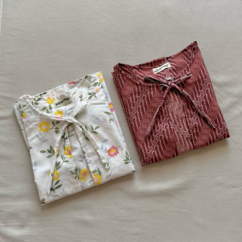 Jual ETHEREAL - Ribbon Longsleeve Outer - Motif Batik dan Bunga ...