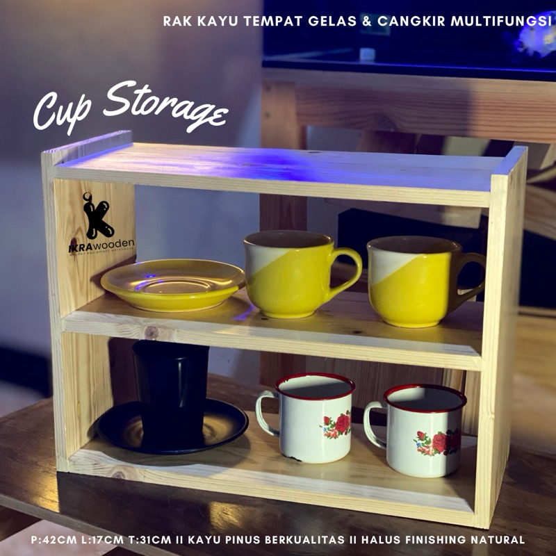 Jual Cup Storage / Rak Tempat Gelas Cangkir Multifungsi | Shopee Indonesia