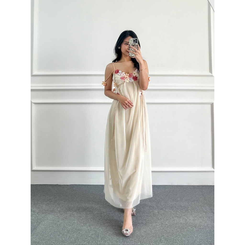 Jual DOLLA - Stellar Dress Floral Backless Dress Maxi | Shopee Indonesia