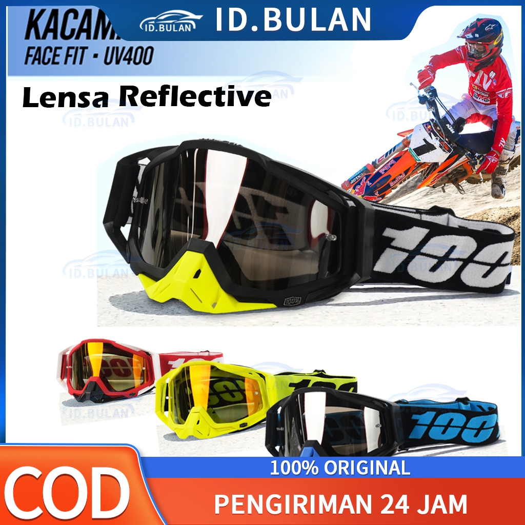 Jual Kacamata Goggle Motor Cross Trail Fox UV 400 Anti Sinar Ultraviolet Anti Debu Goggle Motor ...