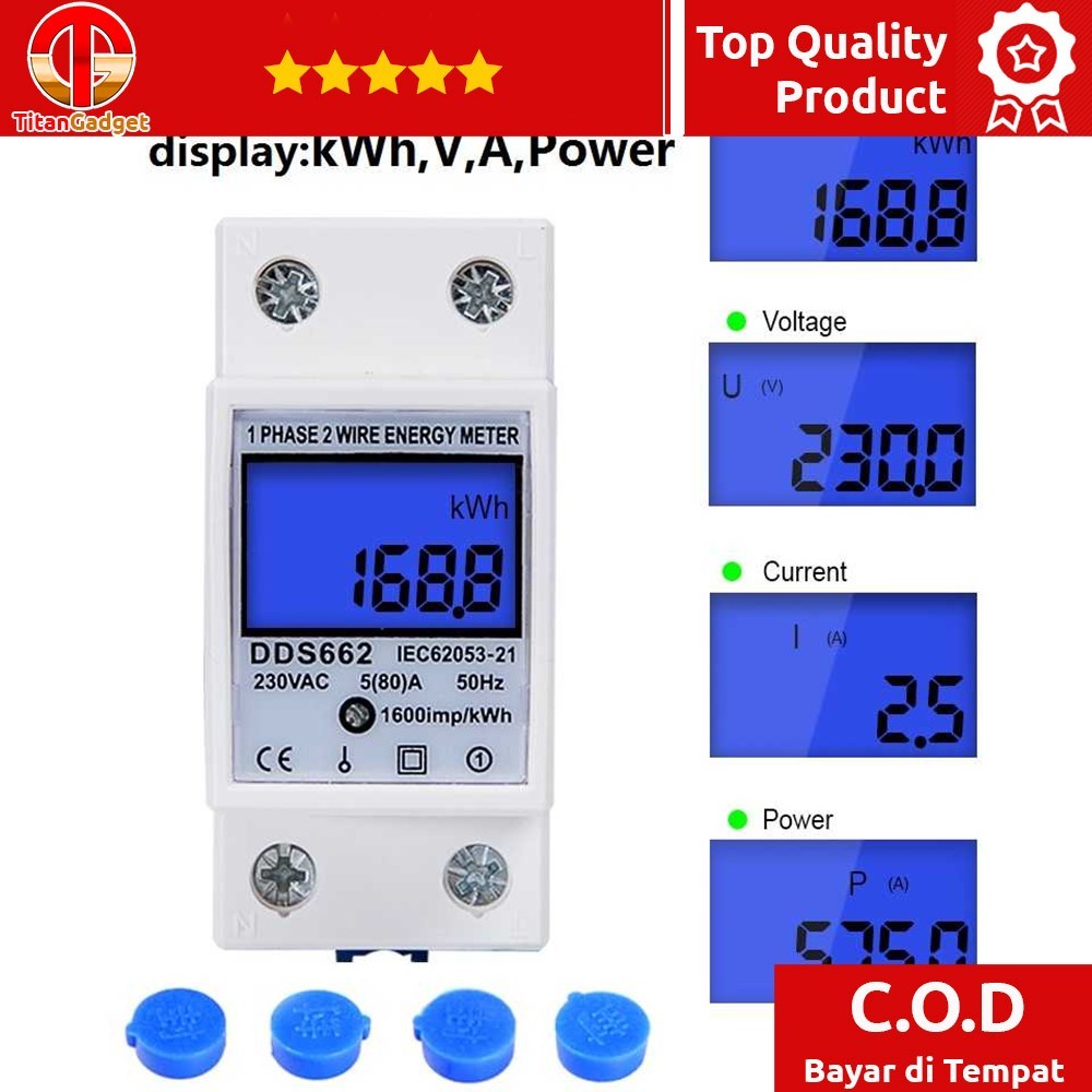 Jual Meteran Listrik Digital Din Rail kWh Meter Single Phase 230V - DDS662 Titangadget | Shopee ...