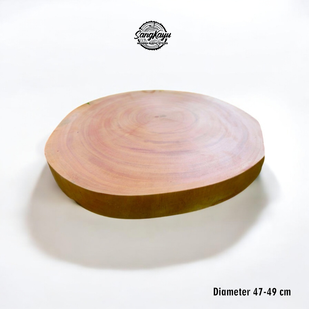 Jual SangKayu Talenan Kayu Alami Diameter 47-49 cm Properti Foto Tray ...