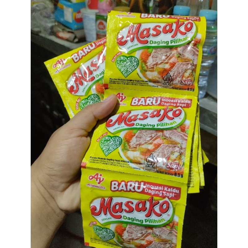 Jual MASAKO SAPI PENYEDAP RASA 1 RENTENG ISI 12 SACHET | Shopee Indonesia