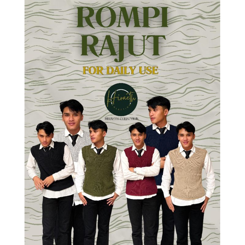 Jual Rompi Rajut Pria Premium Knit Vest Vneck List Nathan / Vest ...