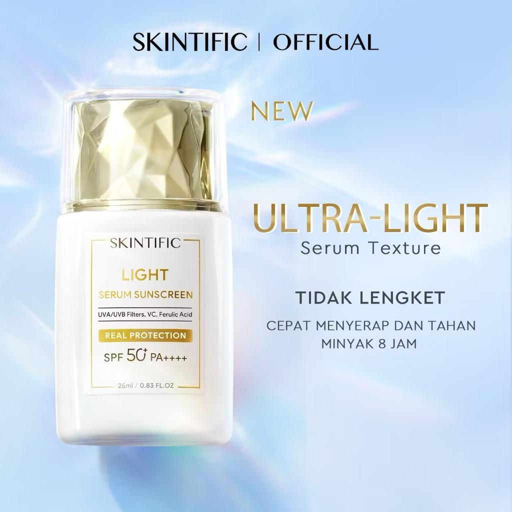 Jual [New launch] SKINTIFIC - Light Serum Sunscreen SPF50 PA ++++ 25ml ...