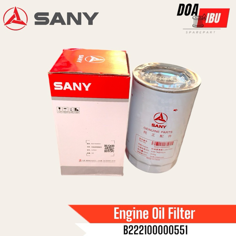 Jual Filter Oli Engine SANY SY215C B222100000551 ORI SLF0023 | Shopee ...