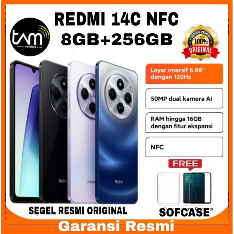 Jual XIAOMI REDMI 14C NFC 8GB+256GB GARANSI RESMI - Redmi 14c | Shopee ...