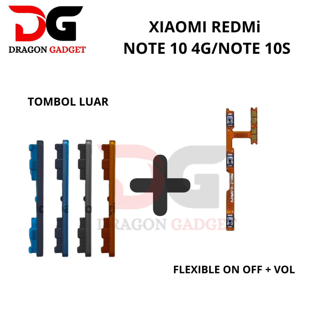 Jual Satu Set Tombol Luar Xiaomi Redmi Note 10 4G/Note 10S Flexible Power On Off Dalam | Shopee ...