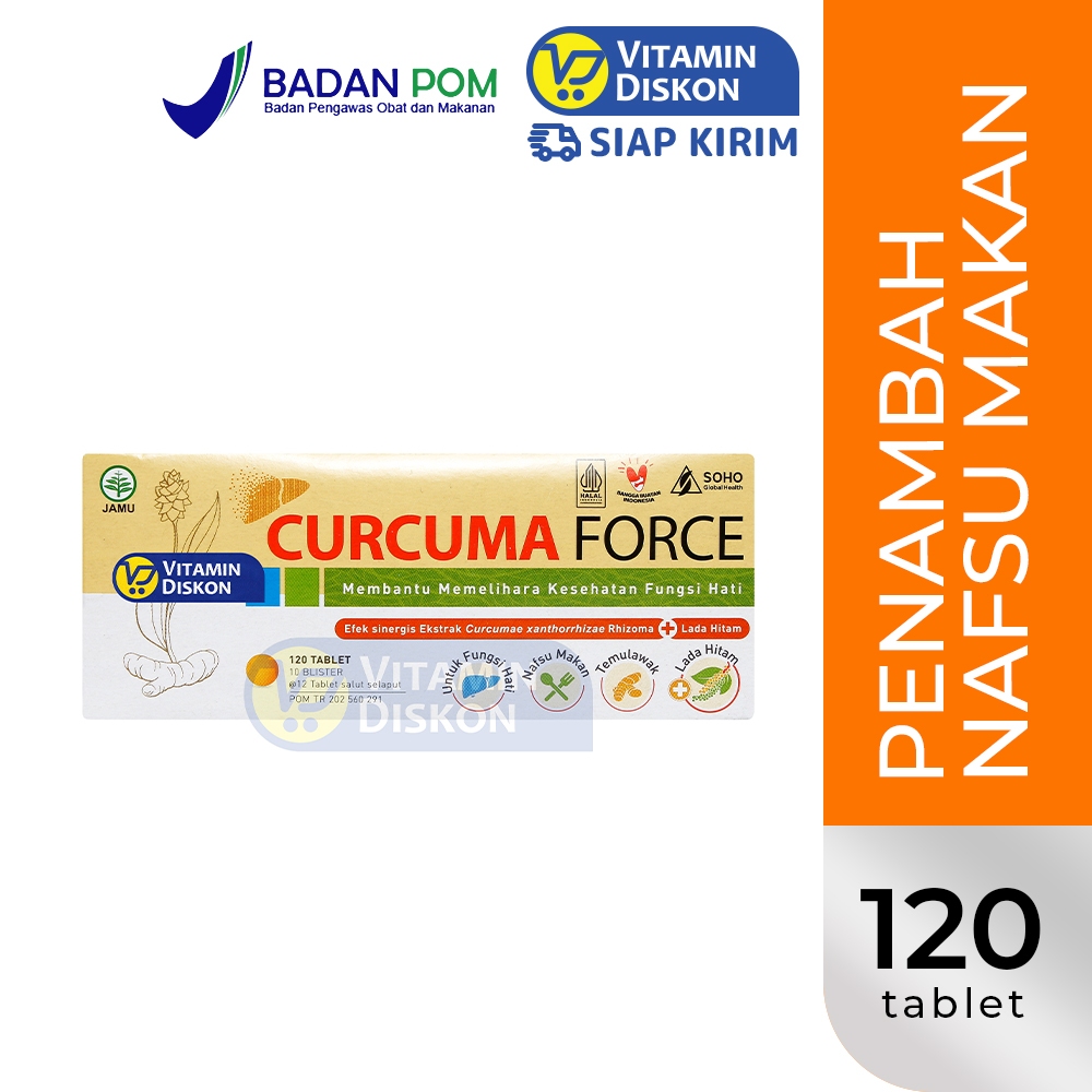 Jual Curcuma Force 120 Tabs | Suplemen Penambah Nafsu Makan Dan ...
