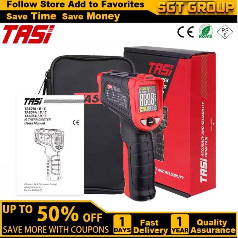 Jual Industrial Infrared Thermometer 880 Celsius TASI TA601C Termometer Gun 880c TA 601C ...
