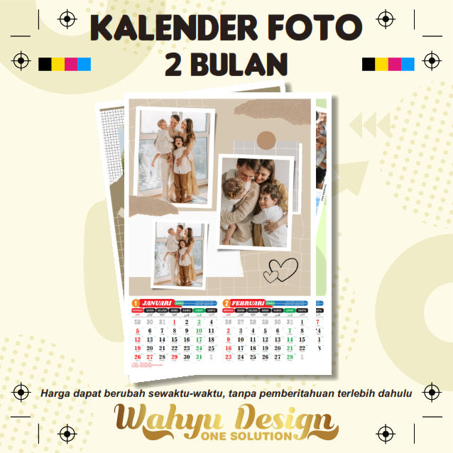 Jual KALENDER DINDING 2025 - FREE FOTO - 2 BULANAN (6 lembar + Free ...