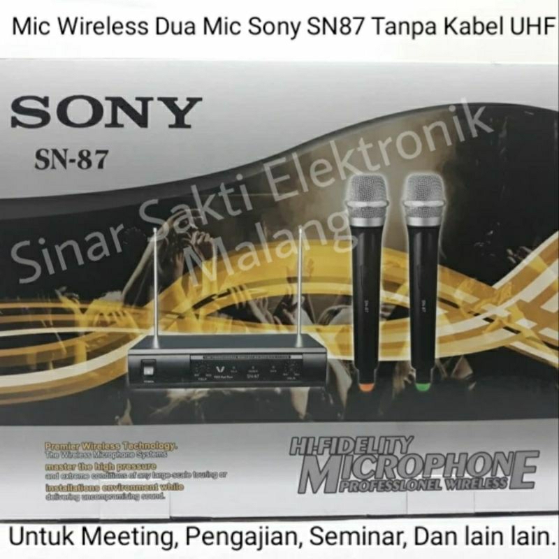 Jual Mic wireless Sony Microphone Handheld double mic mik UHF | Shopee ...