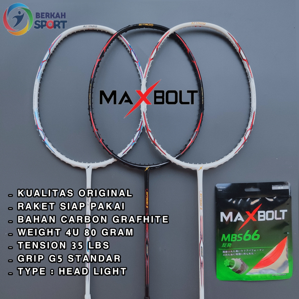Jual RAKET BADMINTON MAXBOLT ORIGINAL RAKET BULUTANGKIS DEWASA SIAP ...