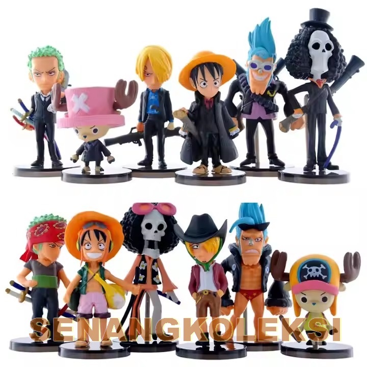 Jual Figure One Piece Set Luffy Zoro isi 6 pcs / Pajangan Figure Set ...