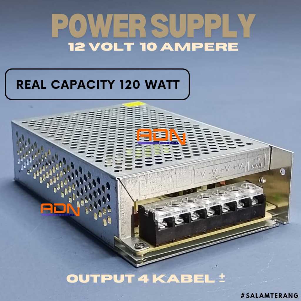 Jual ADAPTOR PSU POWER SUPLY 12V 10A 120Watt REAL CAPACITY | Shopee ...