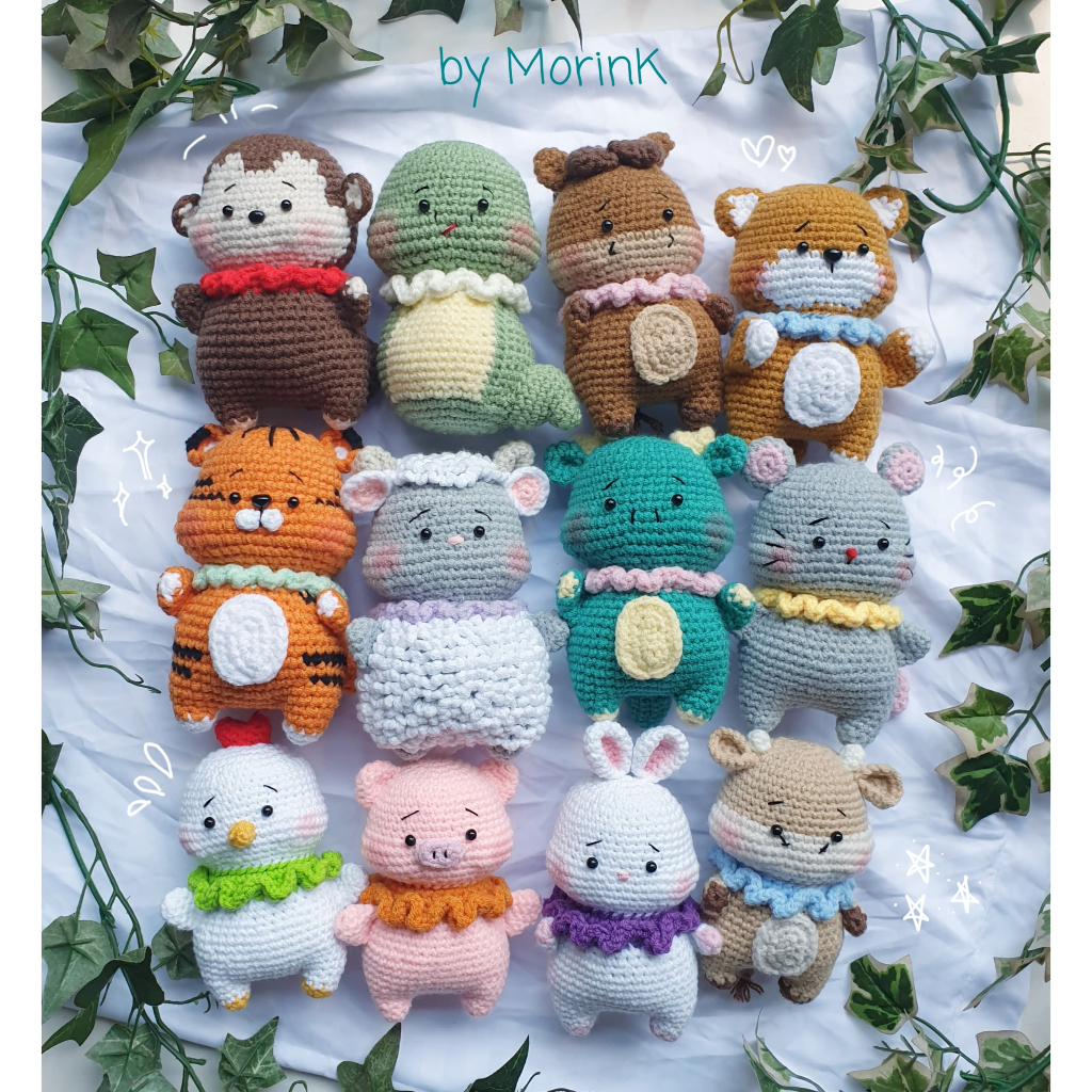 Jual Zodiac Animals Amigurumi Crochet Doll Keychain - Gantungan Kunci ...