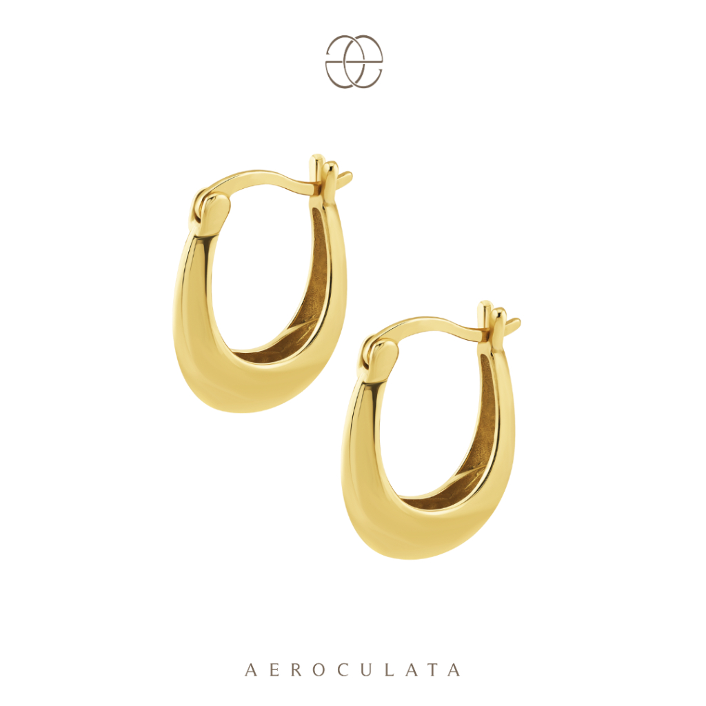 Jual Aeroculata Prave Hoop Earrings Anting Wanita Polos Elegant Perak ...