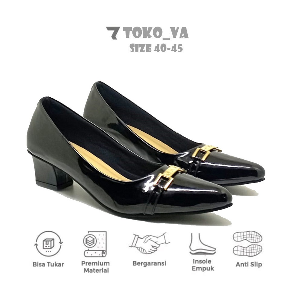Jual No 45 44 43 42 41 40 - Sepatu Formal Cewek Pantofel Glossy Ukuran Jumbo Besar / Sepatu ...