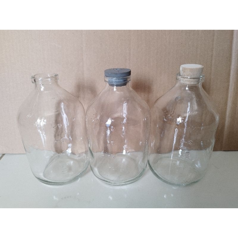 Jual Botol kaca 500ml, botol asi, botol ikan, botol vial oval | Shopee ...