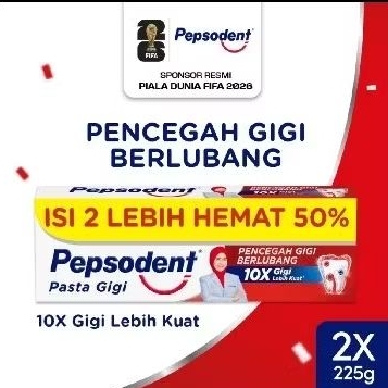 Jual Pepsodent Pencegah Gigi Berlubang White Toothpaste 225gr isi 2 ...