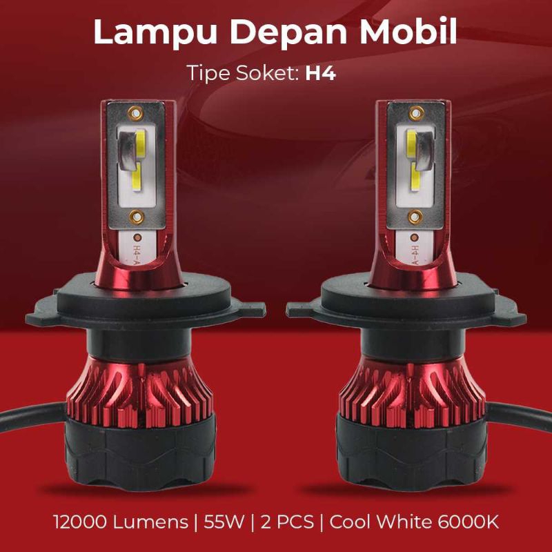 Jual GT Lampu Mobil LED ZES 12000LM 55W 6000K H4 12V 2PCS | Shopee Indonesia